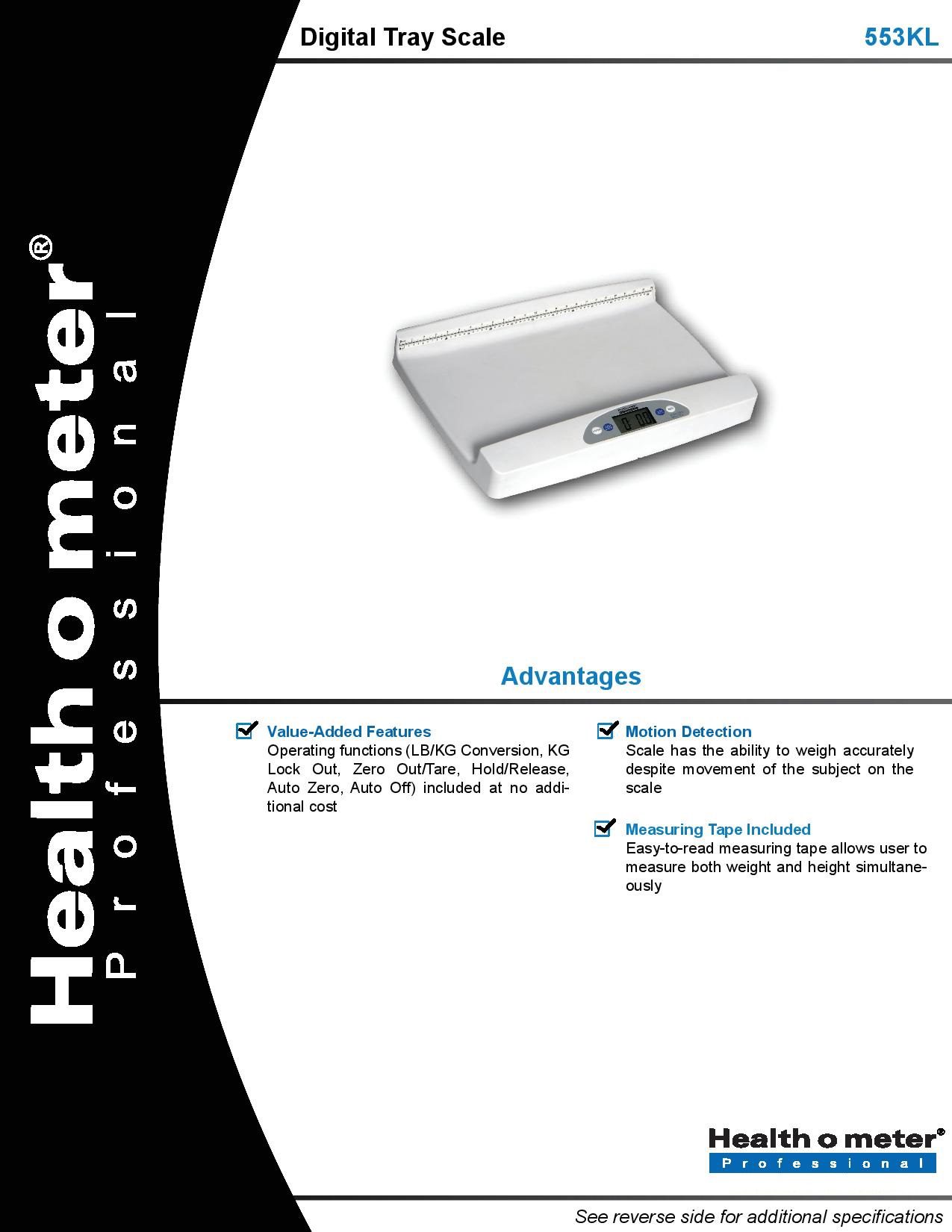Vets and Pets Hospital Grade Weighing Tray Scale - Healthometer 553KL ...